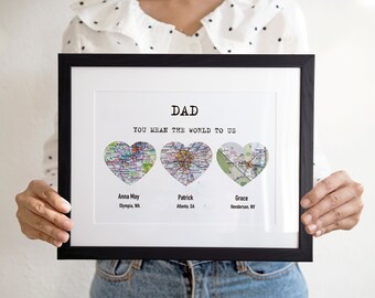 Fathers Day Personalized Printable Art | Dad Gift From Son Two States ...