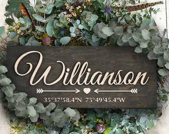 GPS Coordinates Sign Custom Wood Sign Wood Wall Art - Etsy