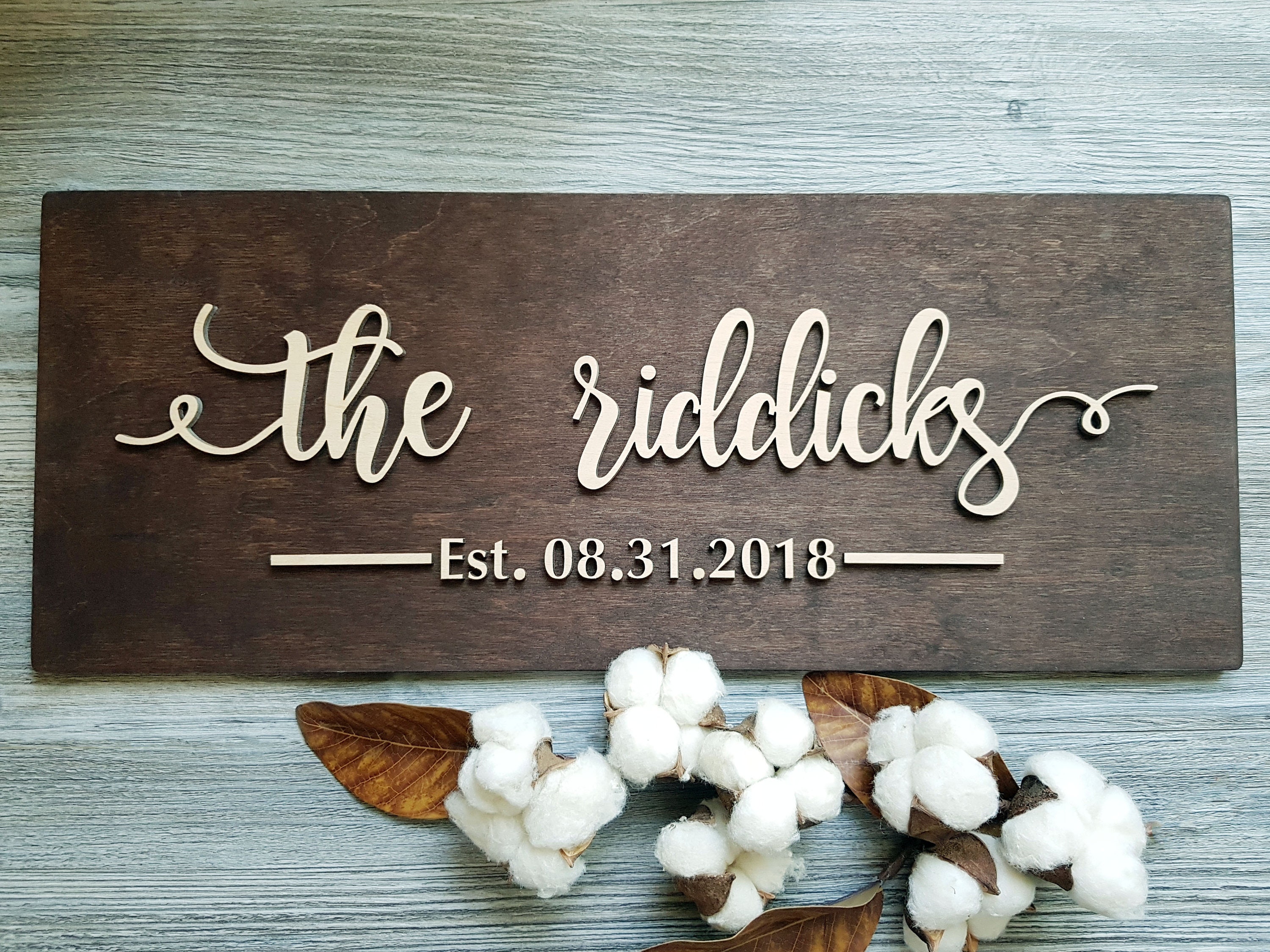 Last Name Sign Wood Rustic Last Name Sign Wedding Gift for | Etsy