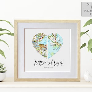 Personalized Heart Map Print, Custom Anniversary Gift - Etsy