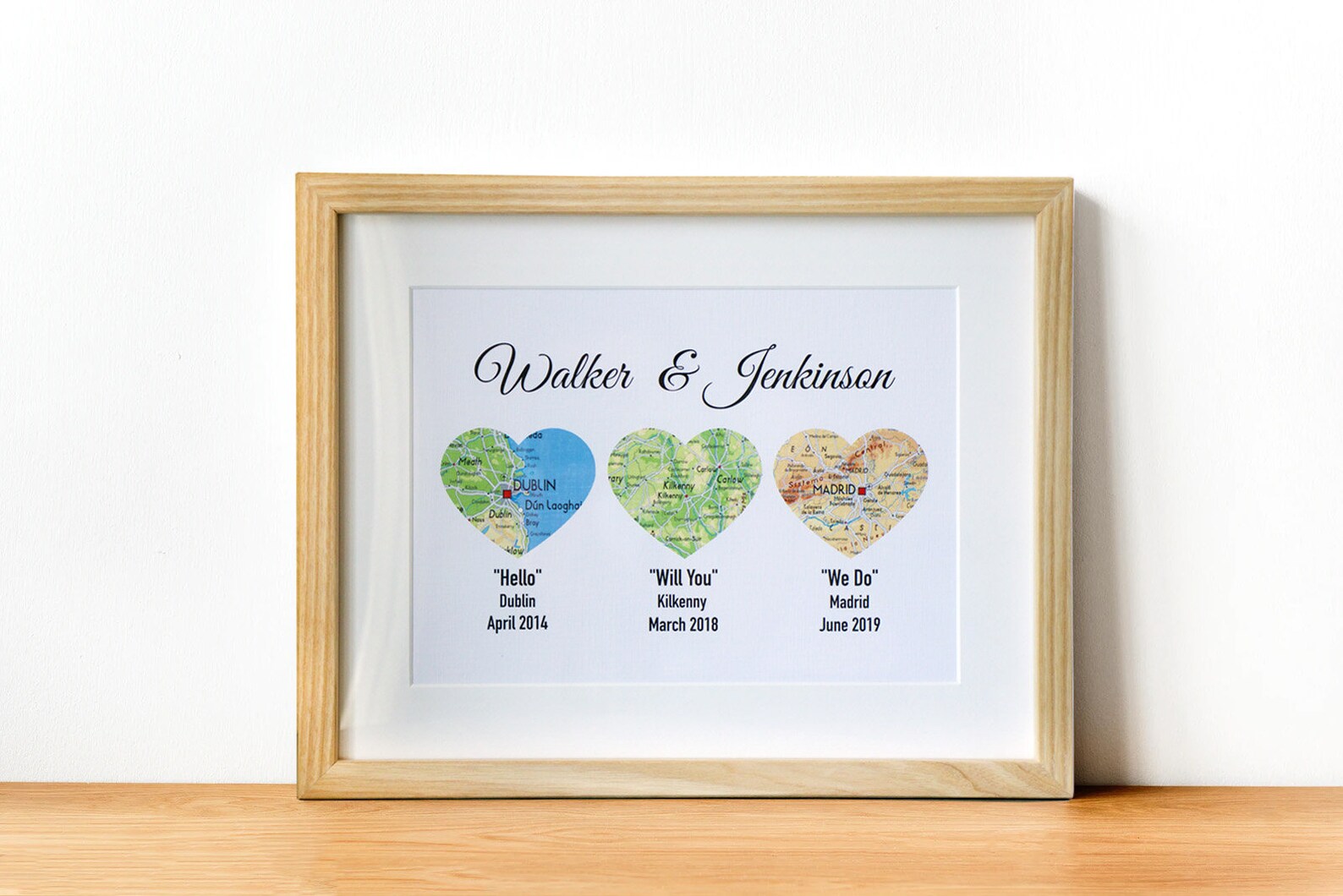 Unique Wedding Gift for Couple, Heart Map Print, Map Art, Romantic Gift ...