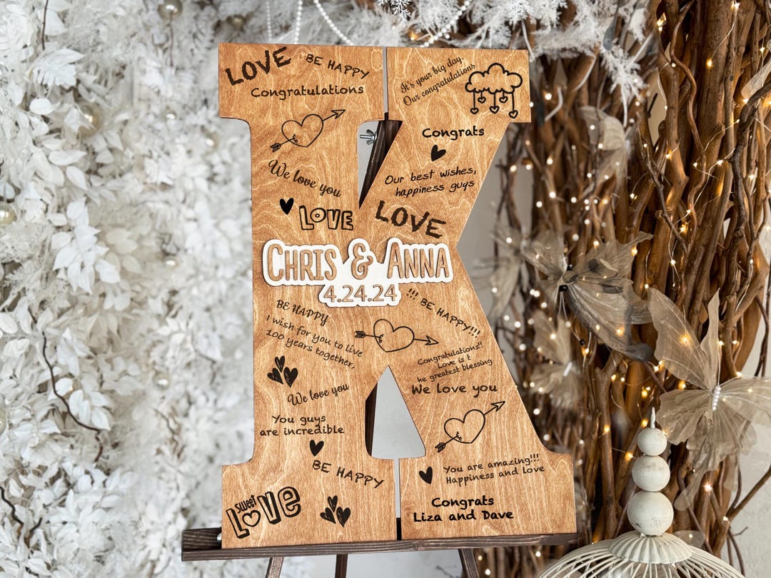 Personalized Wedding Memory Board - Custom Guest Book Alternative ...