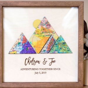 Custom Map Print, Custom Locations Anniversary Gift Custom Map Travel ...