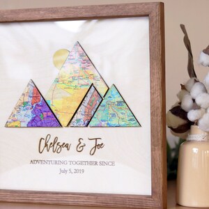 Custom Map Print, Custom Locations Anniversary Gift Custom Map Travel ...