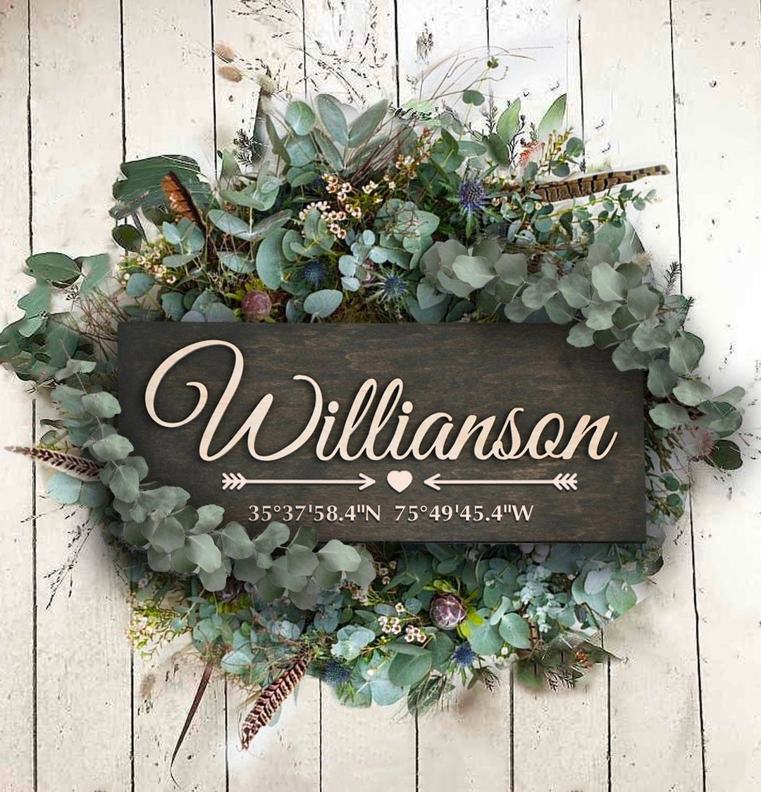 Customized Latitude Longitude Wood Coordinate Sign Nautical Wood Decor ...