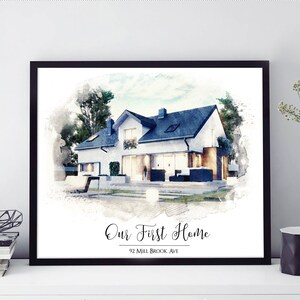 Custom House Watercolor Print, Custom Home Illustration, Personalized ...