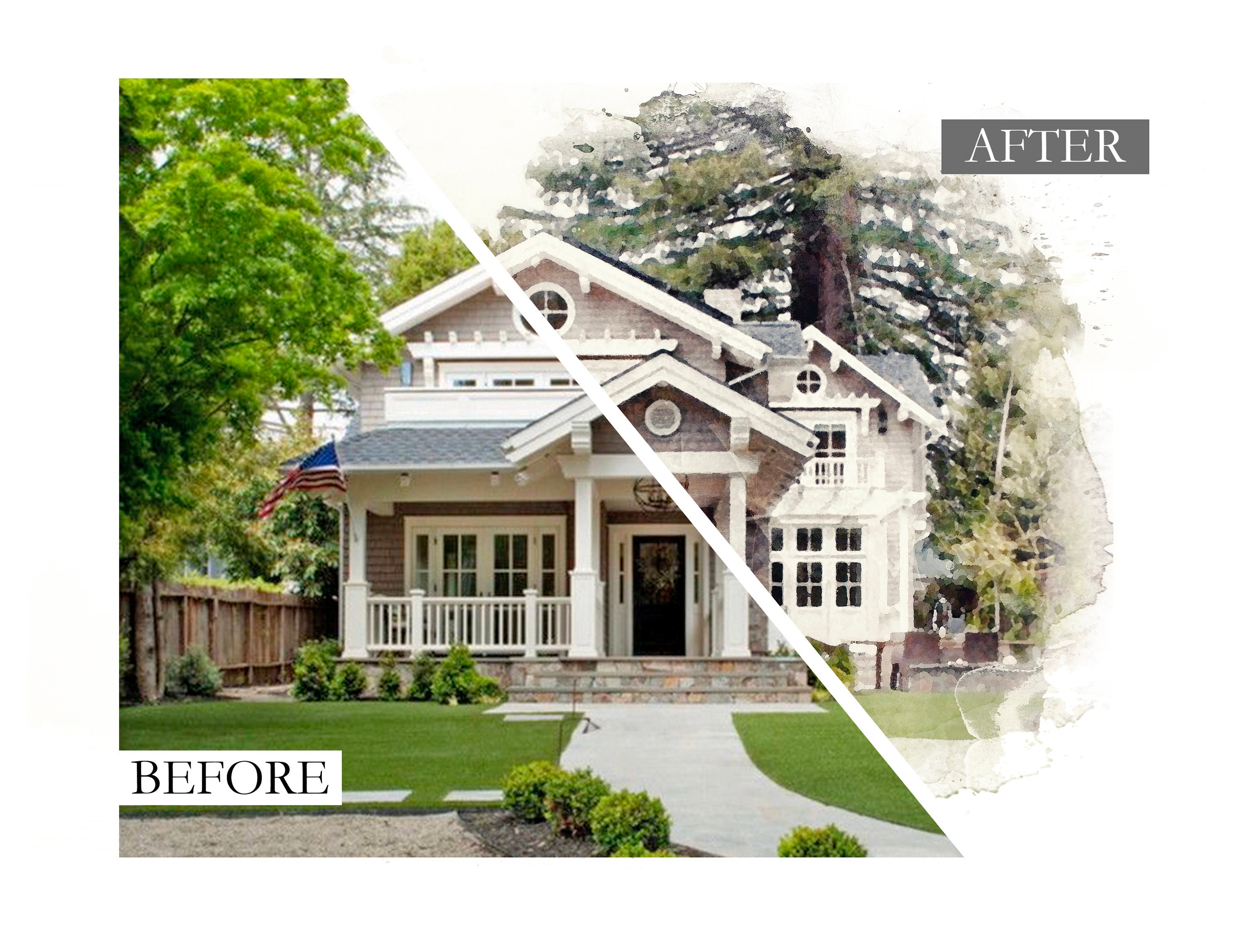 Home Art Print Illustration House Portrait Watercolor | Etsy