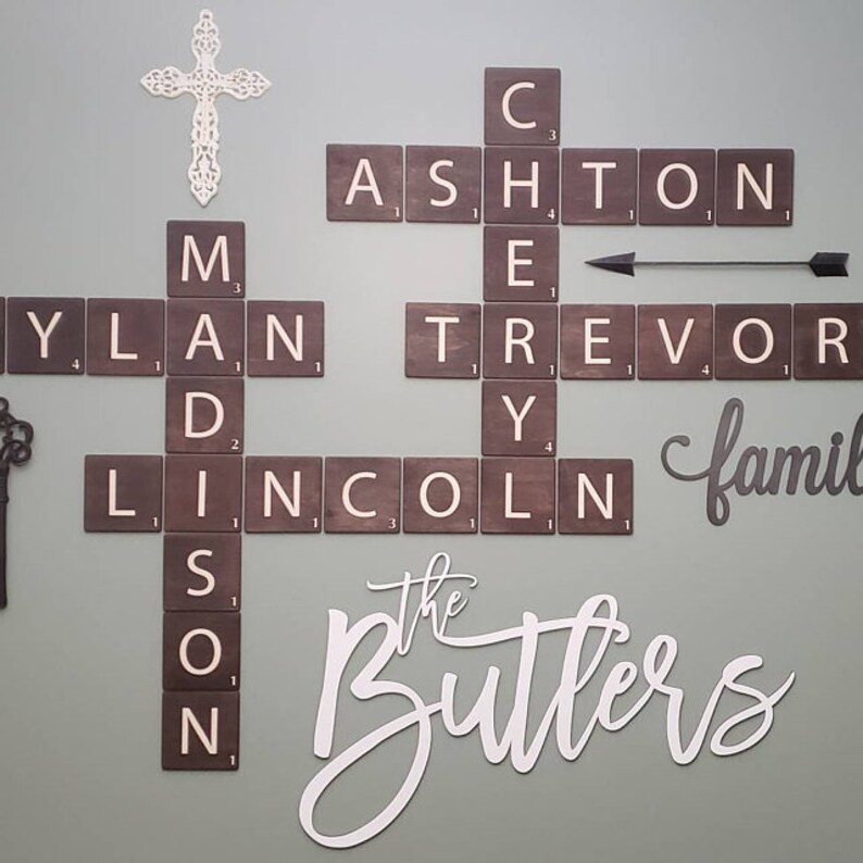 Scrabble Tiles Wall Art From Wood Farmhouse Decor or Living | Etsy