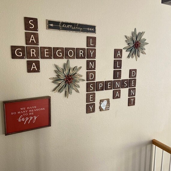 Scrabble Tiles Wall Art 5.5 Family Gallery Wall Tiles | Etsy