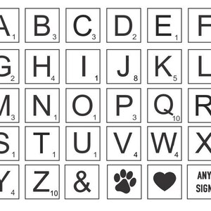 Scrabble Tiles Wall Art, Large Scrabble Tiles, Wooden Scrabble Tiles, 5 ...