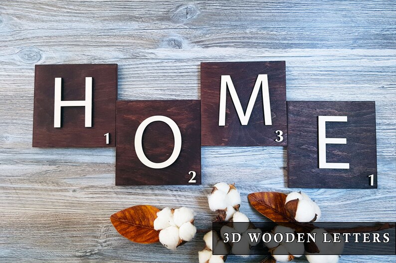 Rustic Home Décor Large Scrabble Tiles 3D Big Scrabble | Etsy