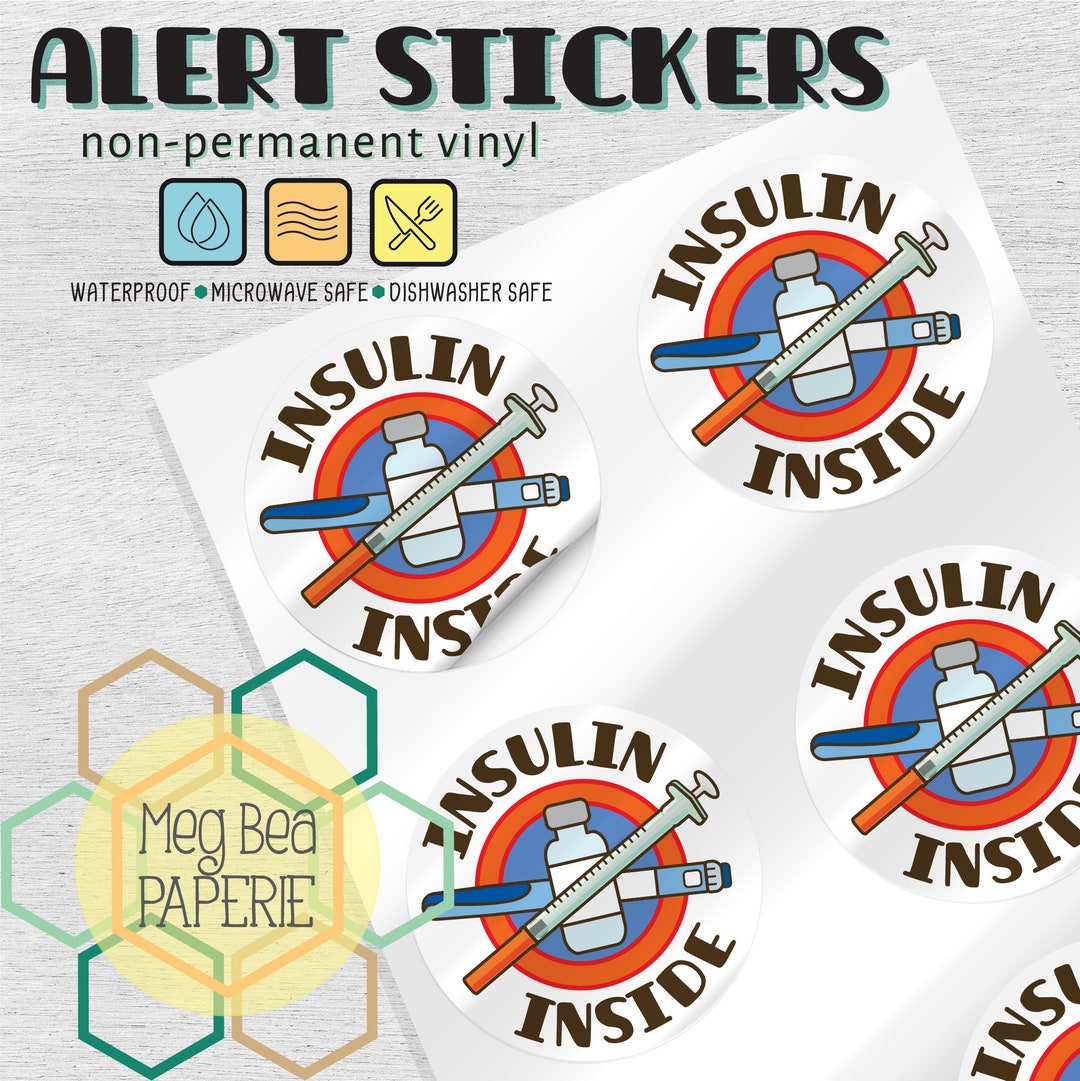 Insulin Inside 1.7" Waterproof Vinyl Stickers/labels - Sheet of 6 ...