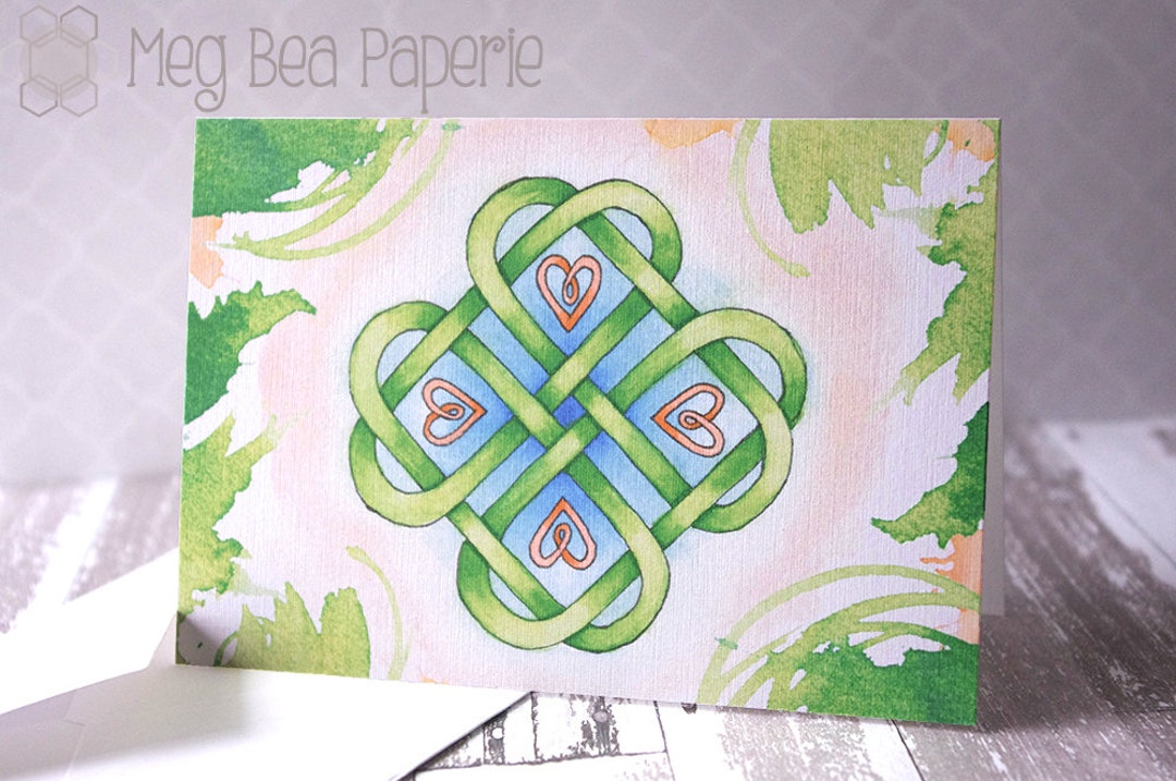 Note Cards – “celtic Knot” – 3.5 X 5” Linen With Envelopes - Etsy