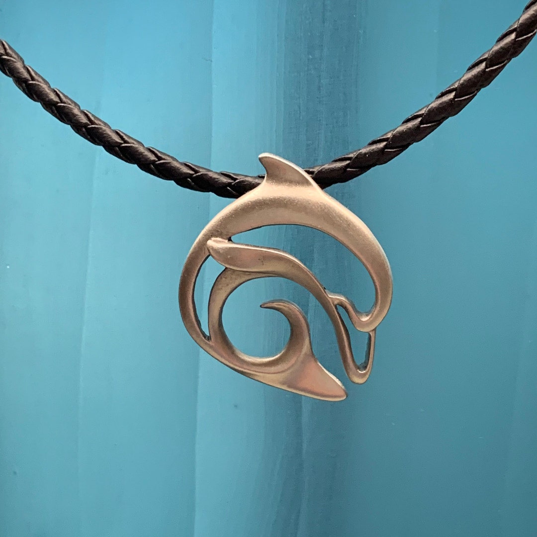 Pewter Dolphin Necklace: Marine Life Ocean Pendant, Swimmer Gift - Etsy