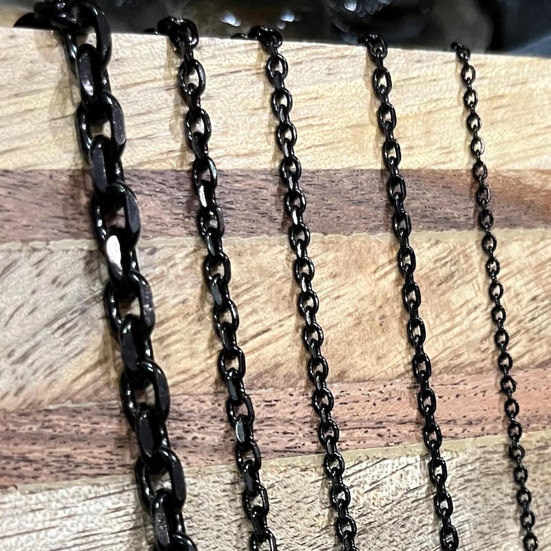 Black Chain Necklace - Etsy