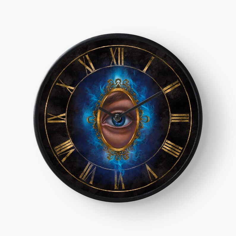 The Enchanted Blue Eye in the Mirror Clock Design - Etsy
