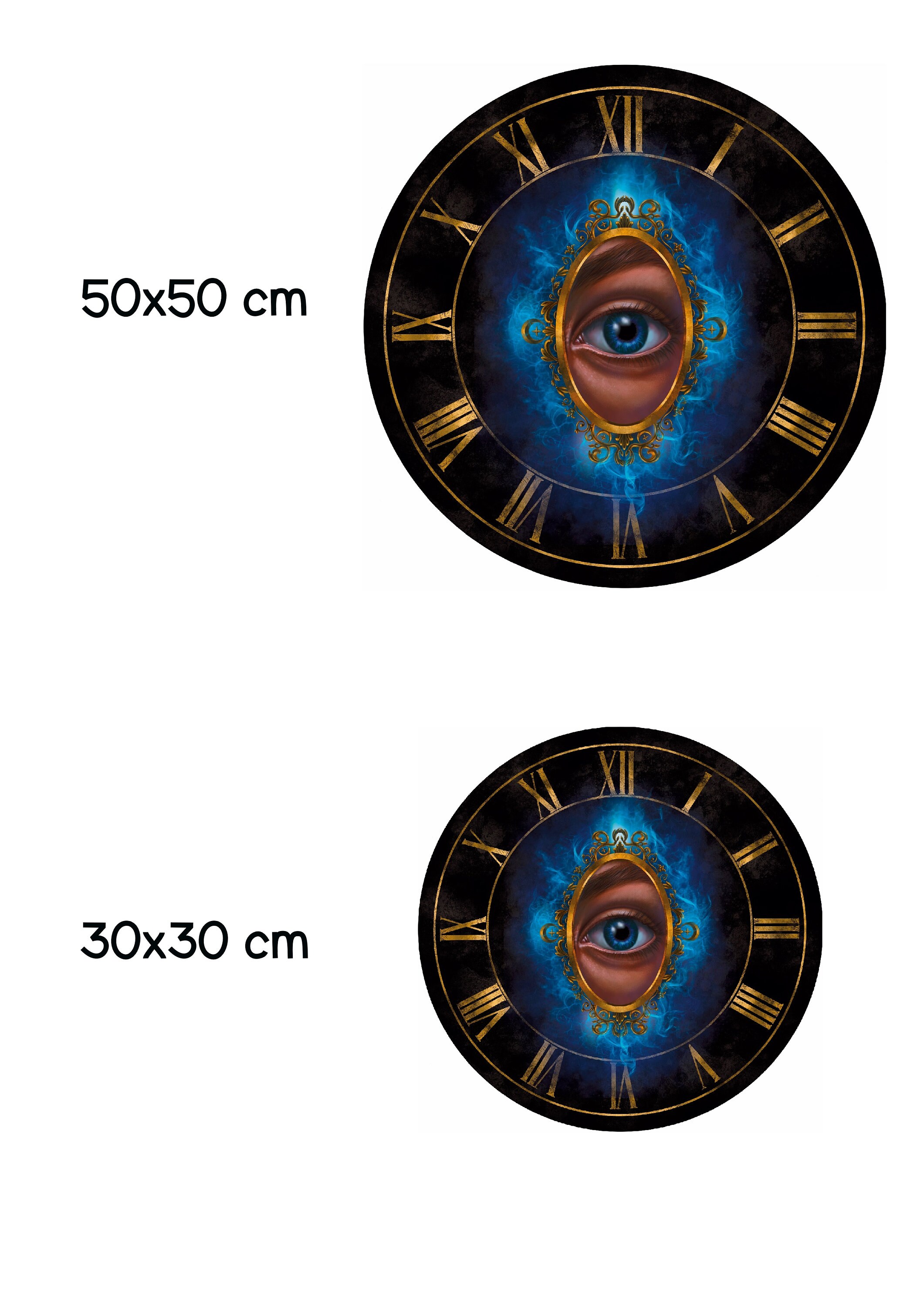 The Enchanted Blue Eye in the Mirror Clock Design - Etsy