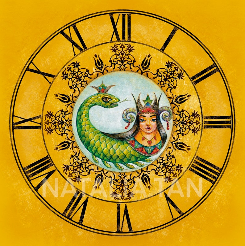 Queen of Snakes. Shahmaran. Clock Design. - Etsy