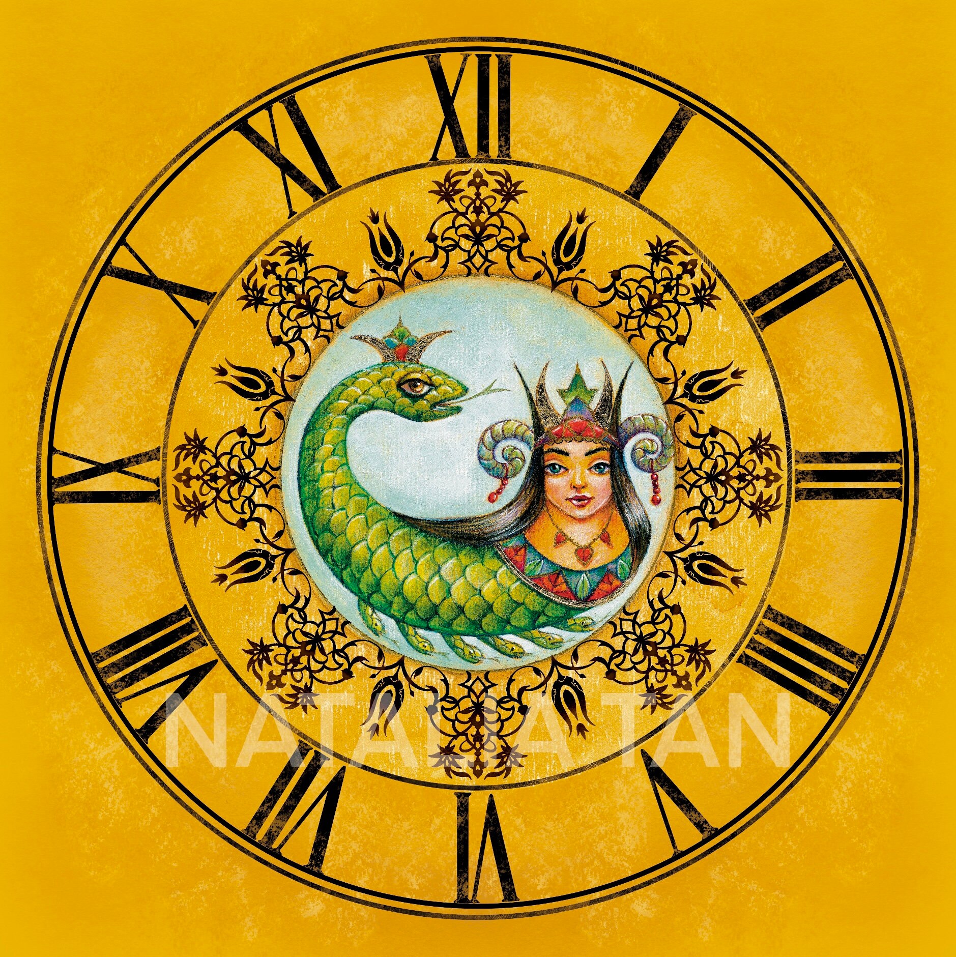 Queen of Snakes. Shahmaran. Clock Design. - Etsy