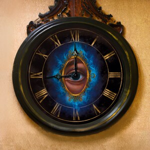The Enchanted Blue Eye in the Mirror Clock Design - Etsy