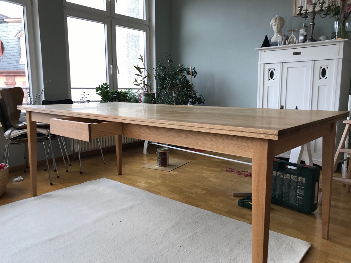 Large Dining Table for 12 People Dine Table Oak Wood REKORD Furniture ...