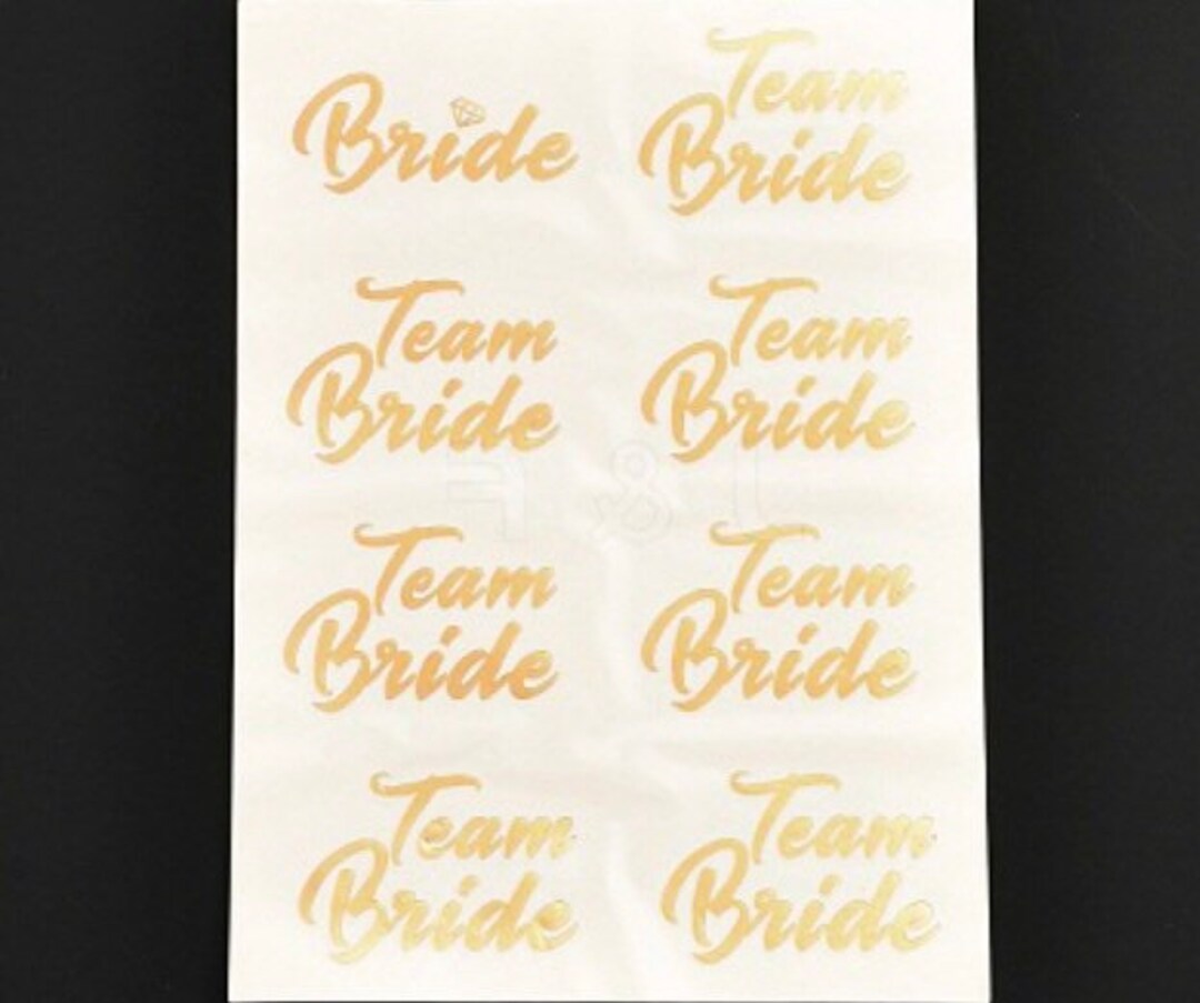 Bridal Party Tattoo, Team Bride Stylish Gold Temporary Wedding Tattoo ...