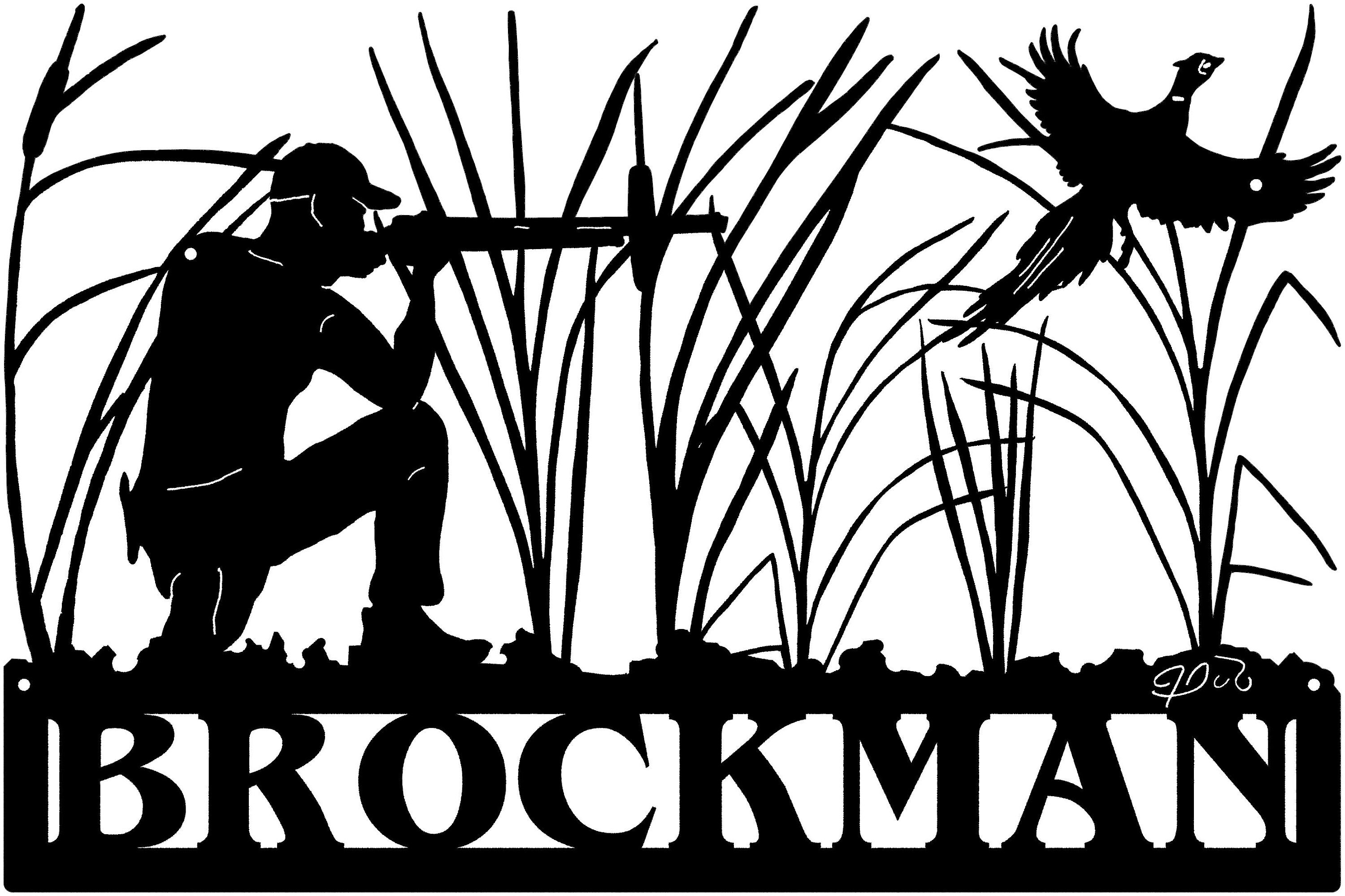 Name Sign Wall Art Bird Hunter 30x20 - J. Dub's Metalworks