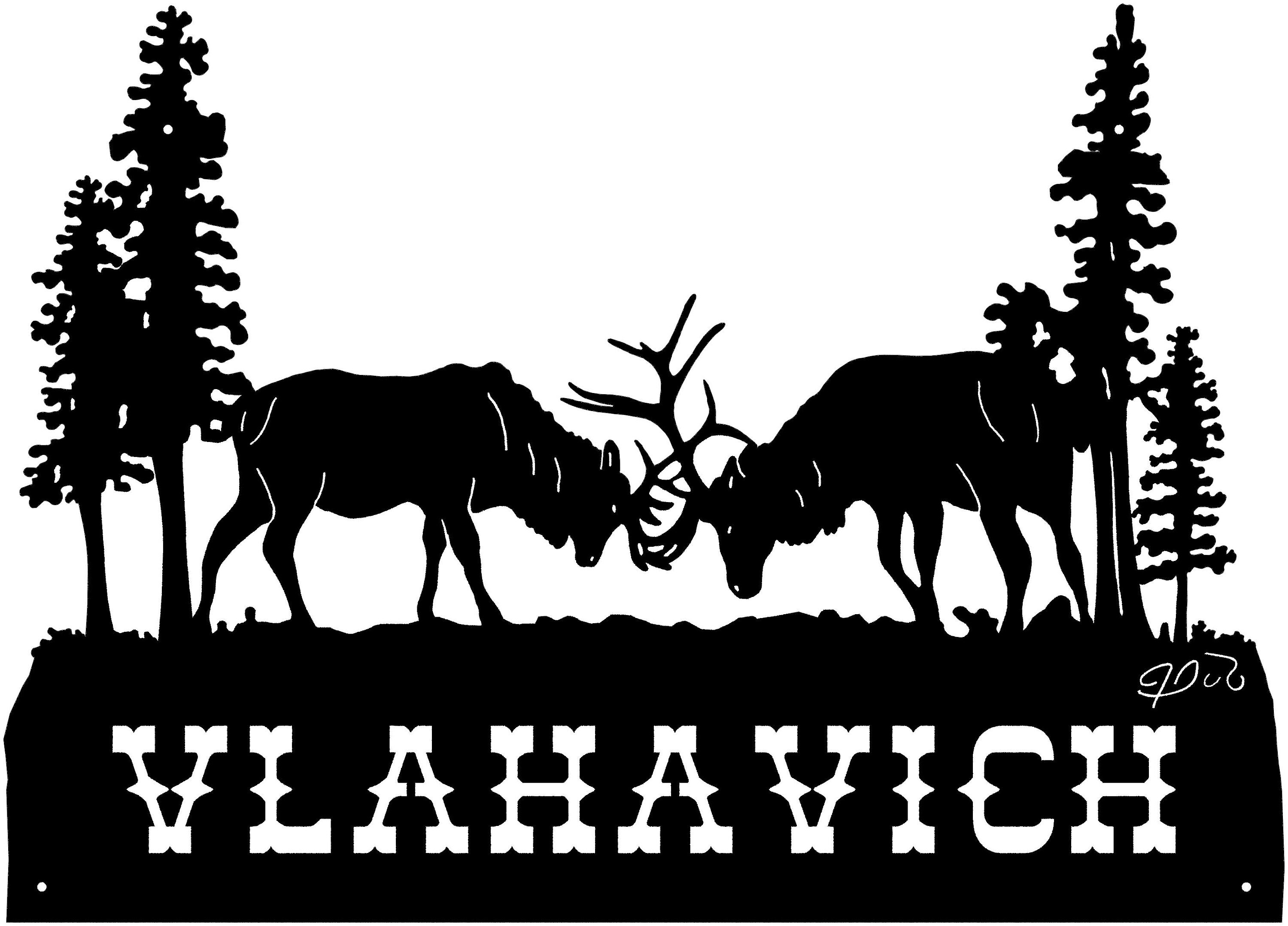 DIY - 36" x 26" Fighting Elk Name Sign - J. Dub's Metalworks