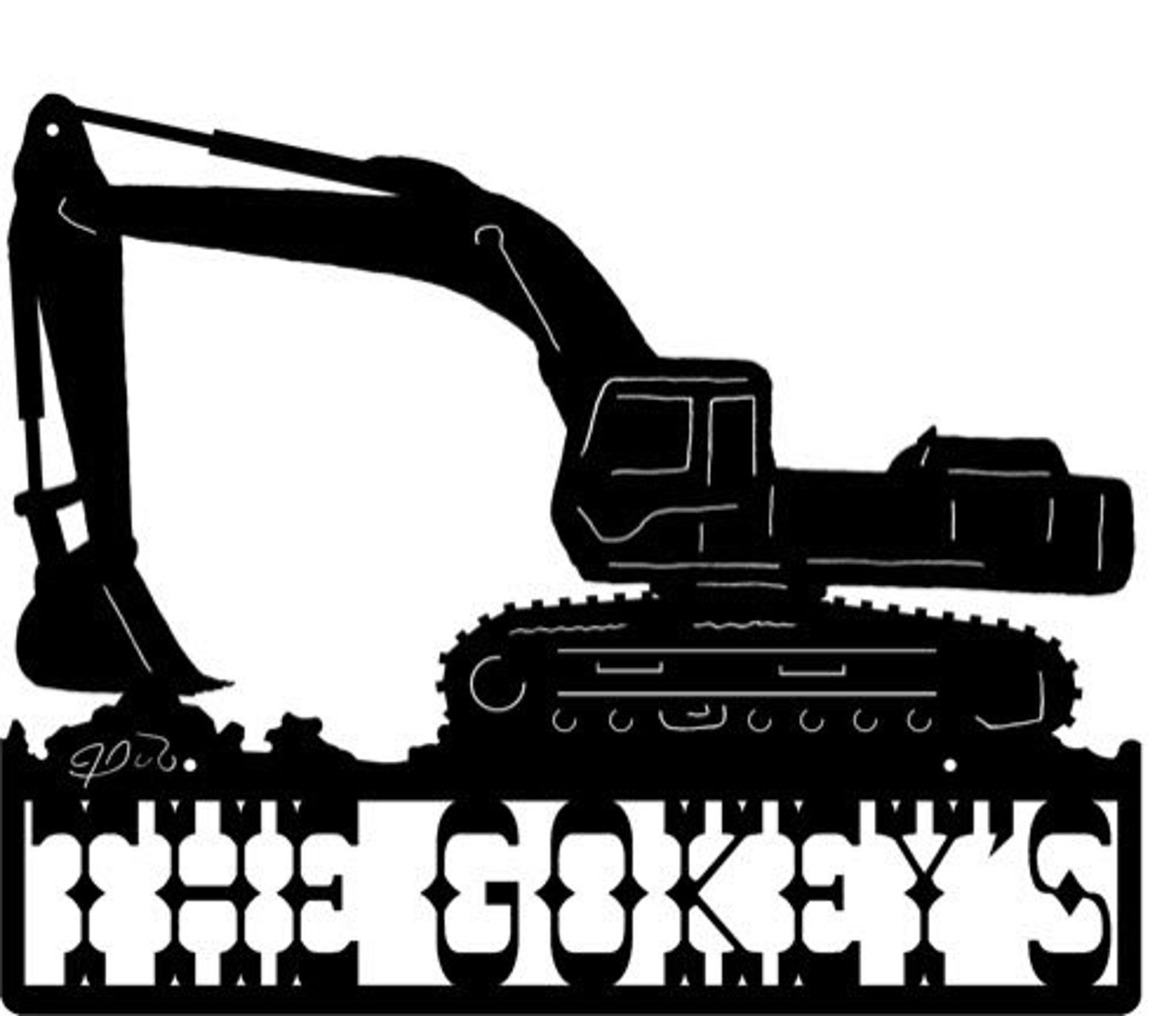 19.5 x 24 Excavator Name Sign | Etsy