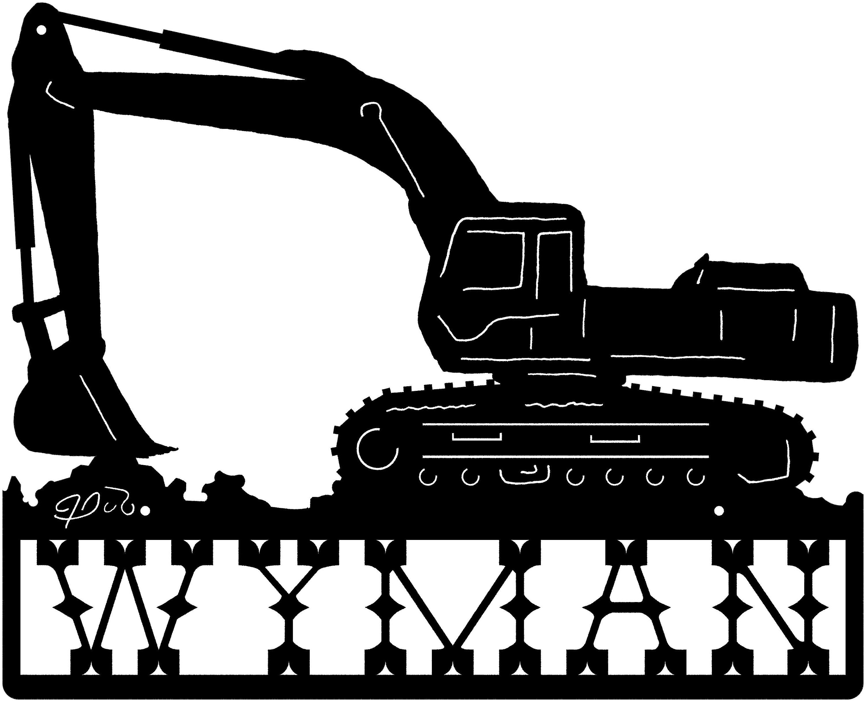 24" X 19.5" Excavator Name Sign - Etsy