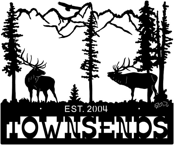 28 X 23 Elk Name Sign - Etsy