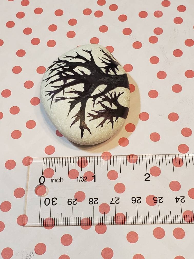 Silhouette Tree Art: Hand-painted Rock Art, "3 Trees" - Etsy