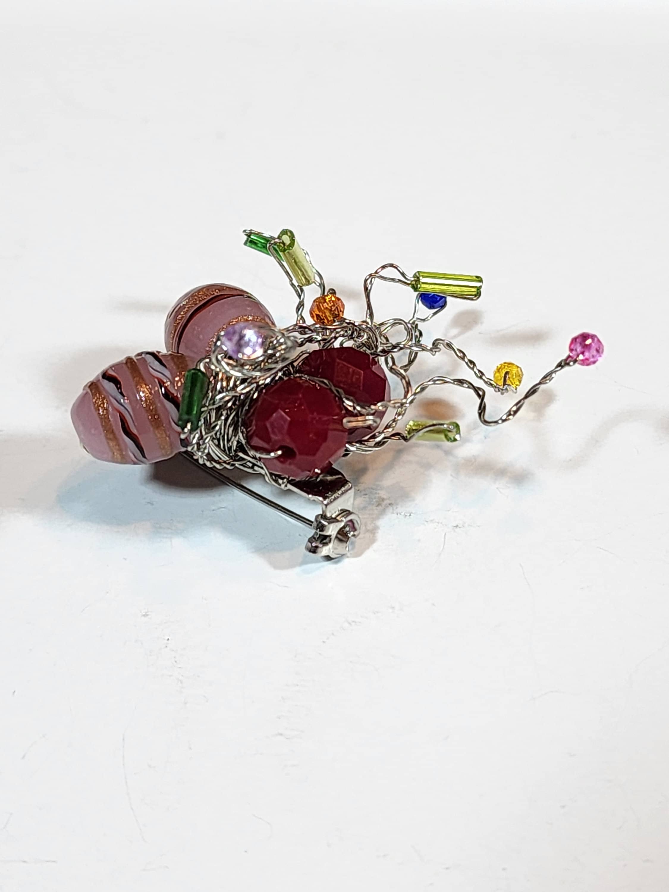 Butterfly Brooch Red Brooch Beaded Brooch Red Butterfly Pin Butterfly ...