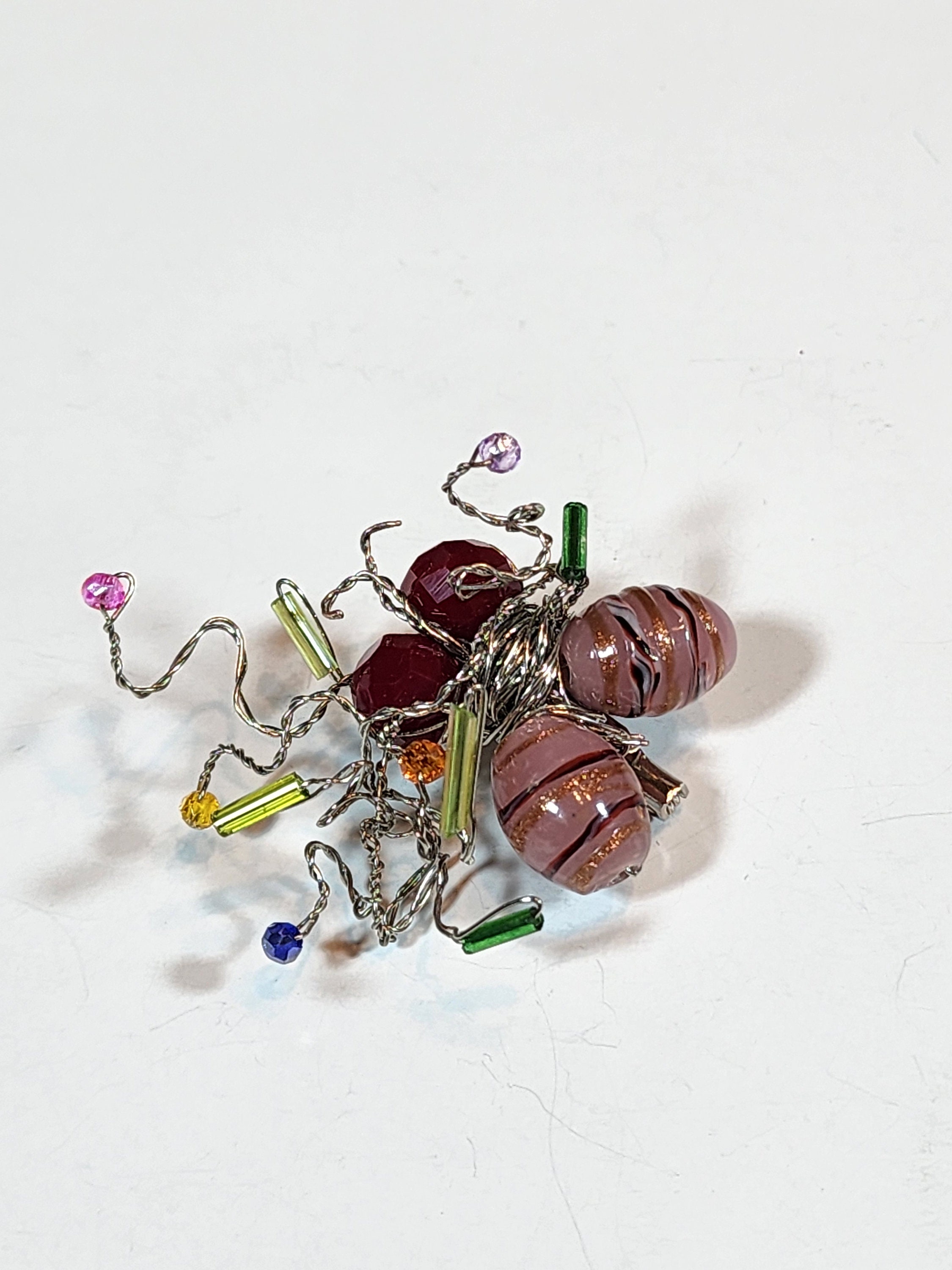 Butterfly Brooch Red Brooch Beaded Brooch Red Butterfly Pin Butterfly ...