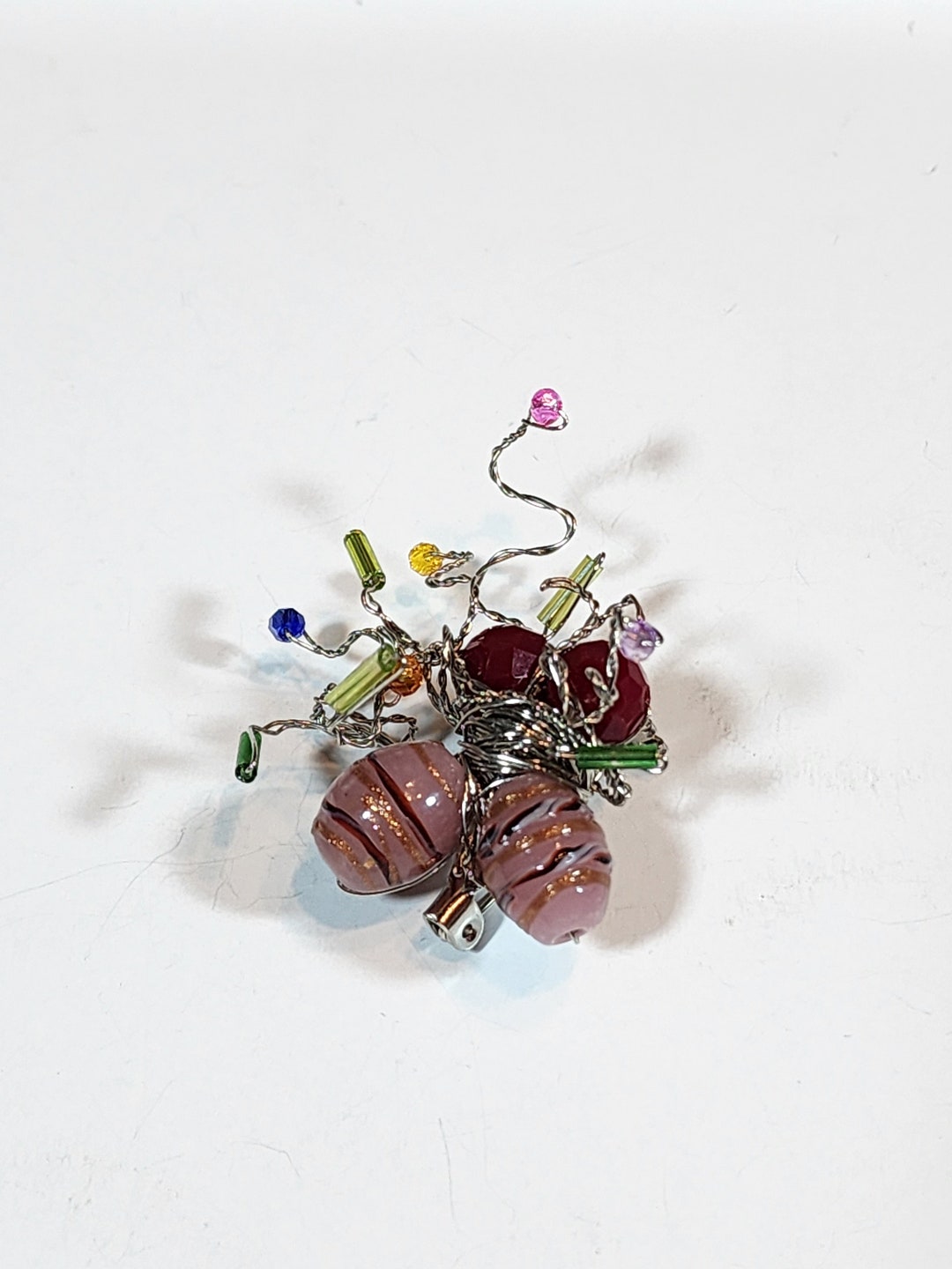 Butterfly Brooch Red Brooch Beaded Brooch Red Butterfly Pin Butterfly ...