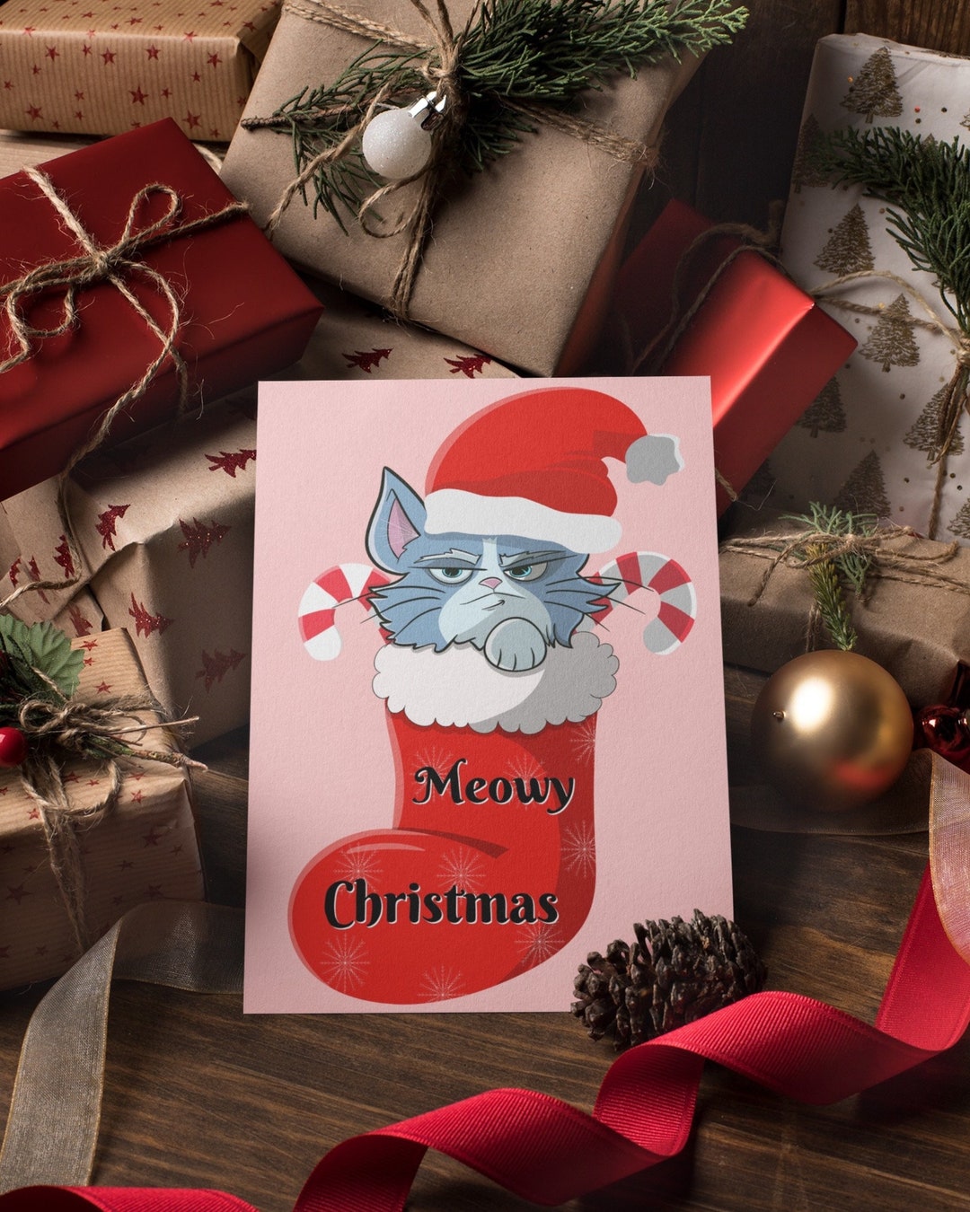 Ragdoll Cat Christmas Card,ragdoll Cat Card,ragdoll Cat,ragdoll, Meowy ...