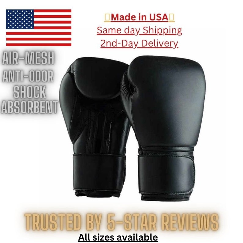 Black Boxing Gloves | Practice Training and Sparring | Anti-odor | Anti ...
