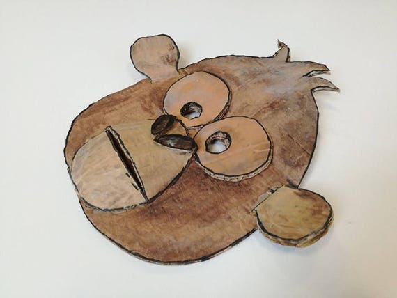 Items similar to Animal cardboard masks// Handmade // Monkey on Etsy