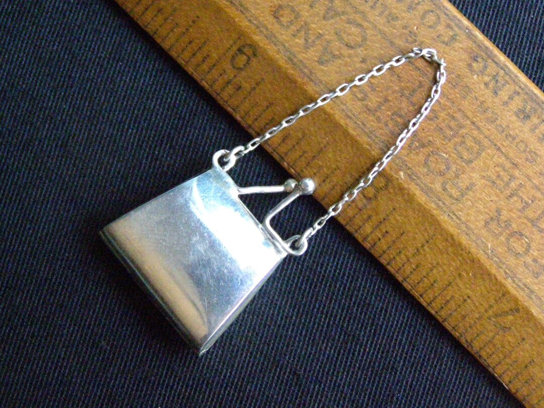 Vintage Miniature Sterling Purse Locket Pendant Pill Box Case Photo ...