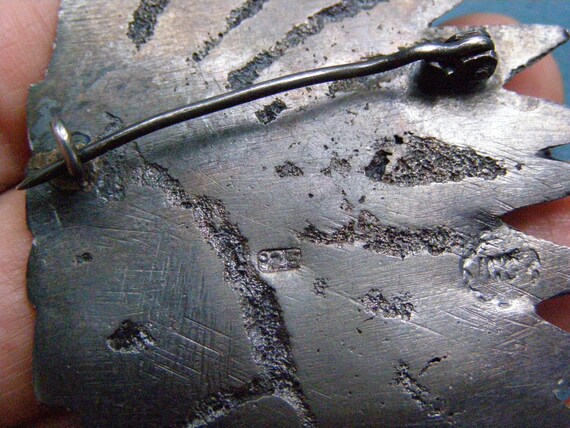 art nouveau sterling native american Indian chief pin… - Gem