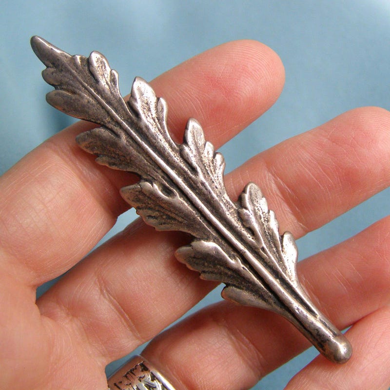 Sterling Leaf Pin - Etsy