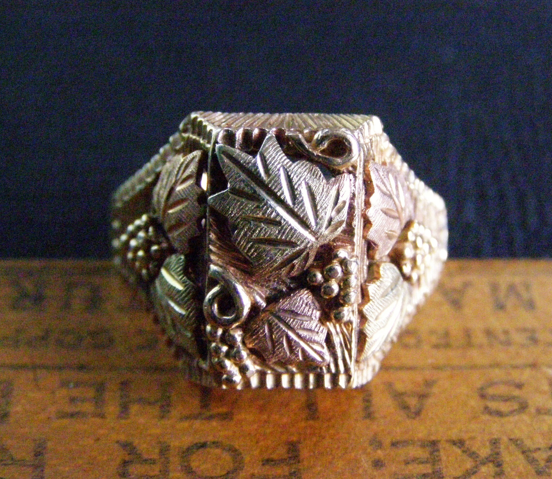 Vintage 10k black hills gold signet biker ring motorcycle ring | Etsy