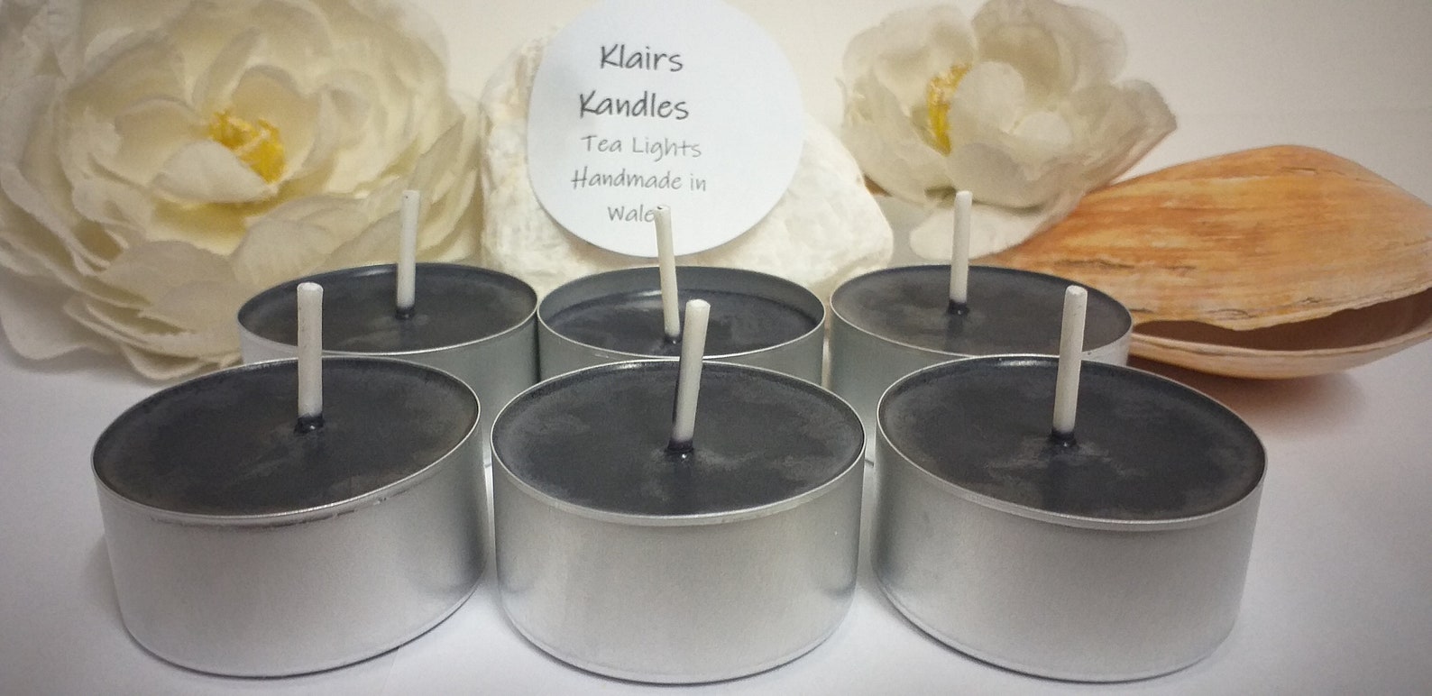 BLACK TEA LIGHTS Pack of 6 Unscented Tea Lights Natural Soy - Etsy