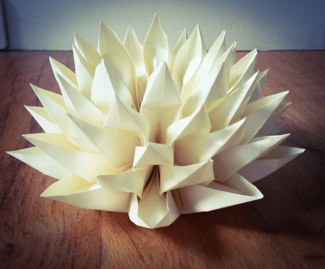 Lotus Flower Origami Ivory Paper Shiny Wedding Gift Christmas - Etsy