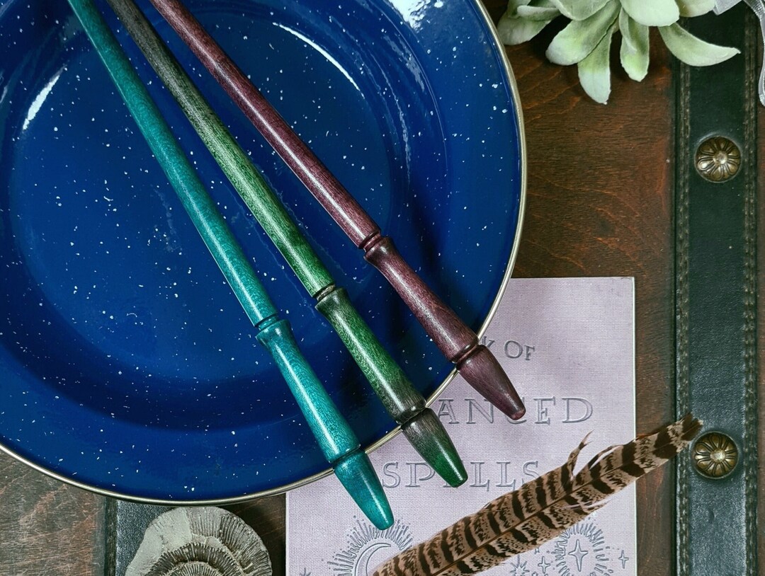 Wooden Wands Magic Wizard Wand Purple, Green, Blue Wands for ...