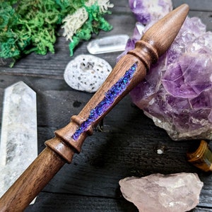 Wizard Wands Magic Wand Crystal Geode Wand Wooden Wand - Etsy