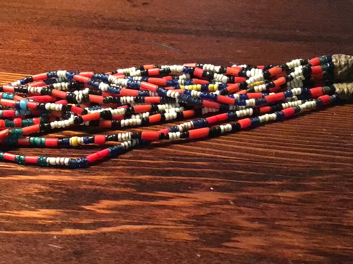 Old Naga 18 Strand Multicolored Glass Bead Necklace Etsy