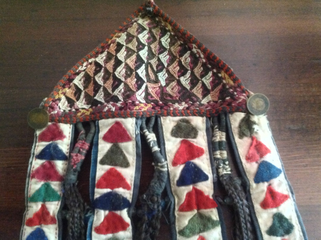 Turkoman, Yomud Tribe Talisman With Hair and Glass Beads - Early 20th ...