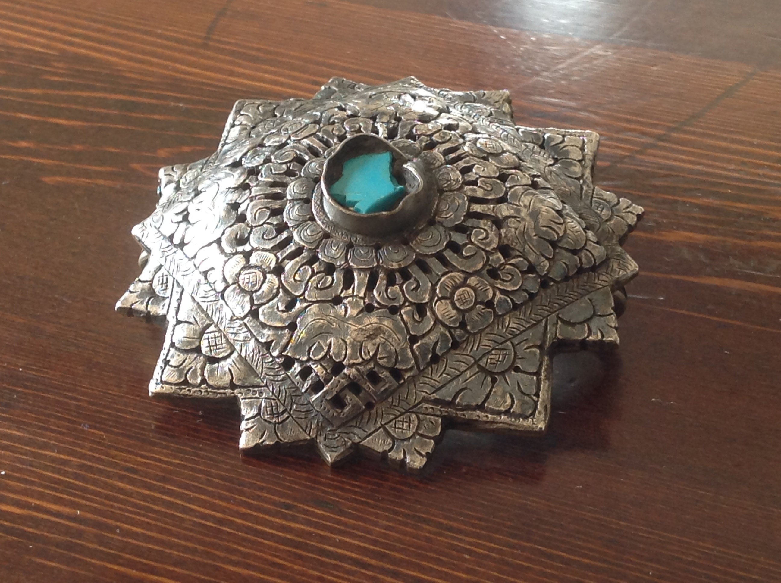 Bhutan Koma Brooch or Pendant of Silver/mixed Metal Repousse From Laya ...