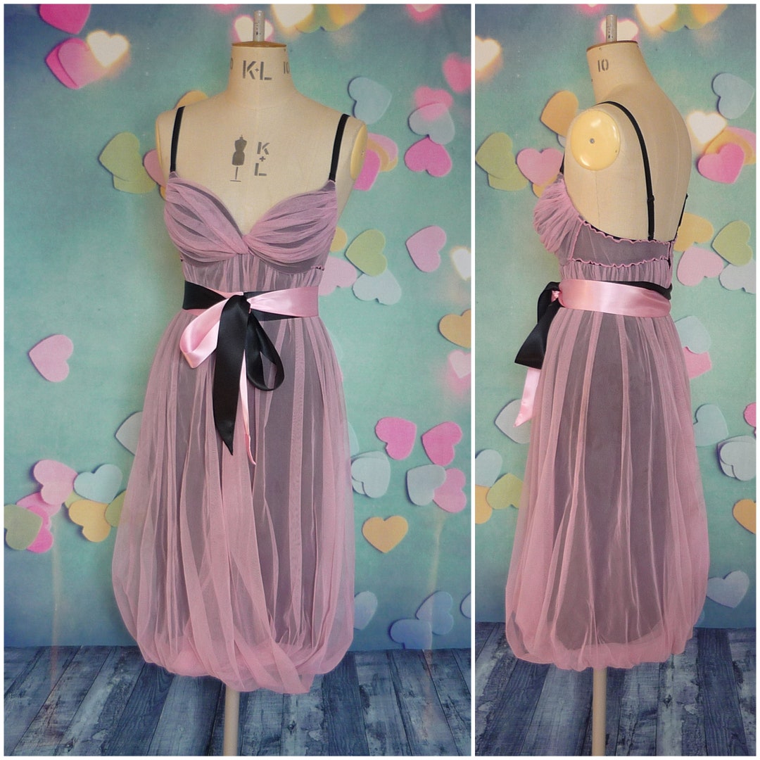Vintage Designer Pale Pink Tulle Puff Ball Dress Size X-S Uk 8 US 4 EU ...
